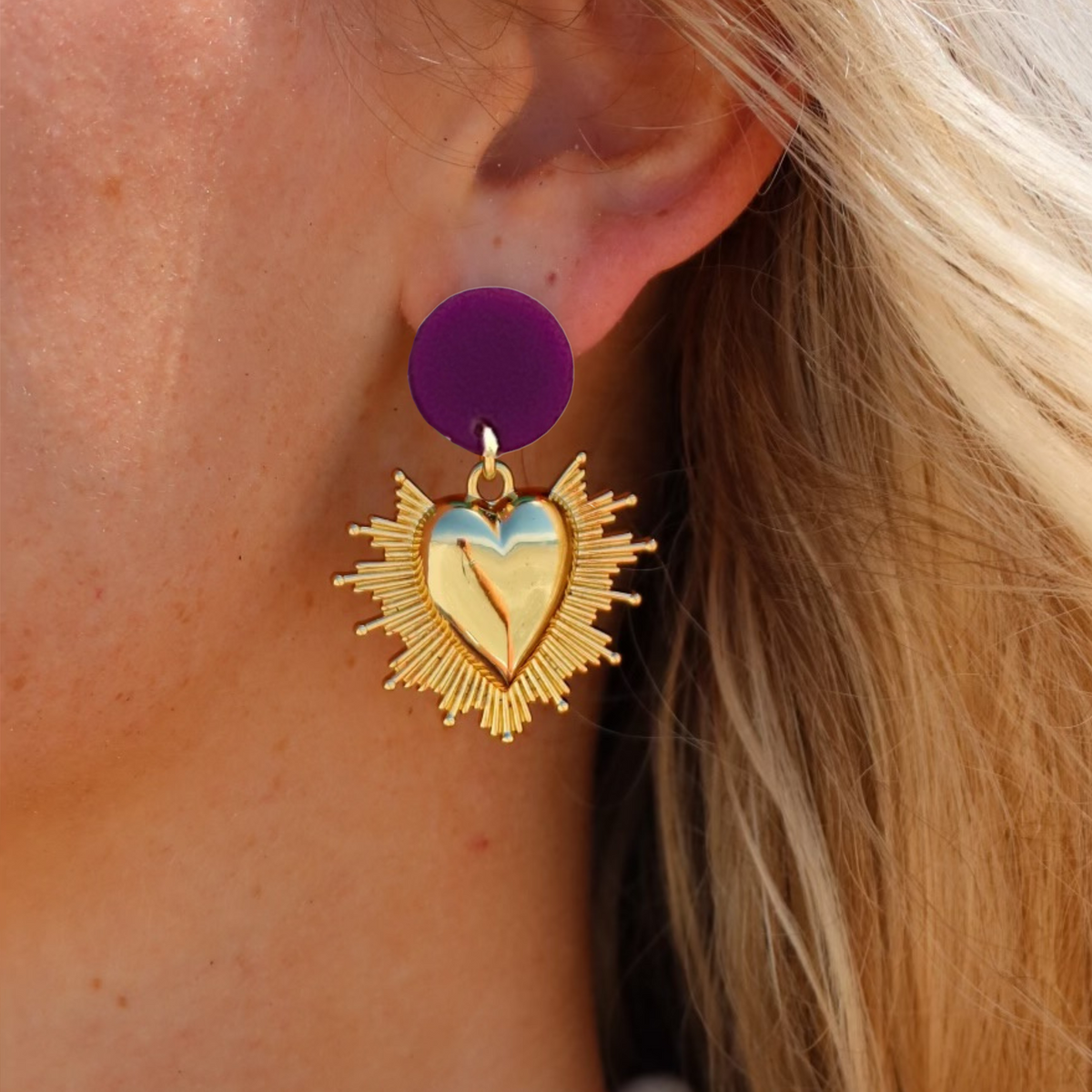 Sacred heart earrings store